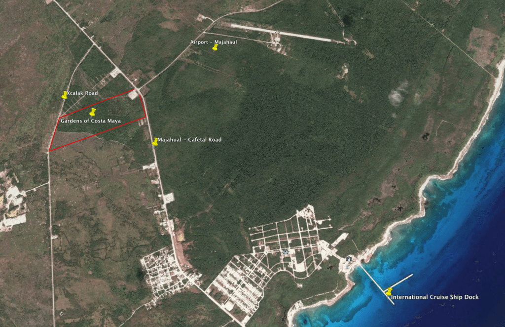 Gardens of Costa Maya map - Costa Maya Realty